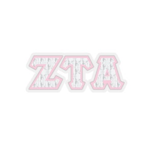 Zeta Tau Alpha Marble With Pink Border Letter Sticker - Etsy