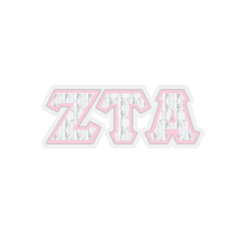 Zeta Tau Alpha Marble With Pink Border Letter Sticker - Etsy