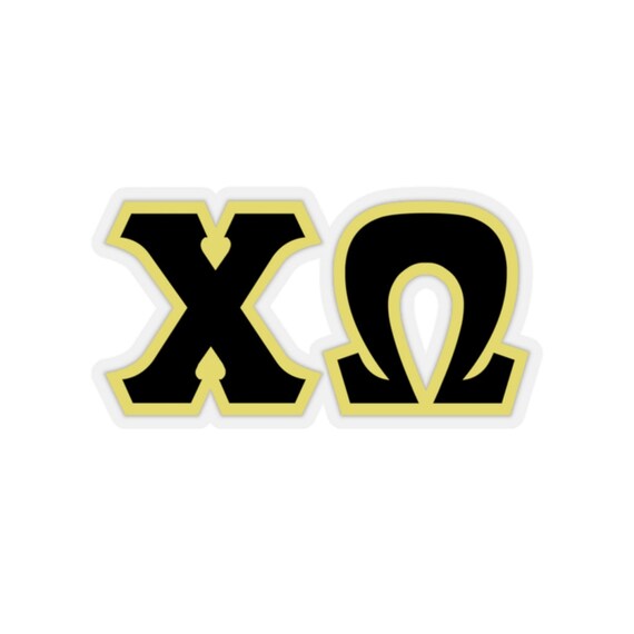 Chi Omega Black With Straw Border Letter Sticker - Etsy