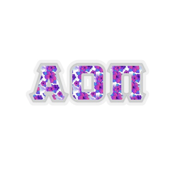 Alpha Omicron Pi Flora Pattern Letter Sticker - Etsy