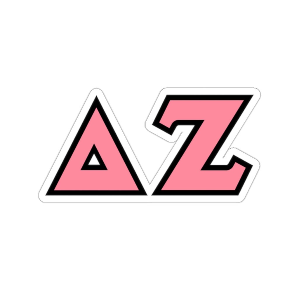 Delta Zeta Pink With Black Border Letter Sticker - Etsy