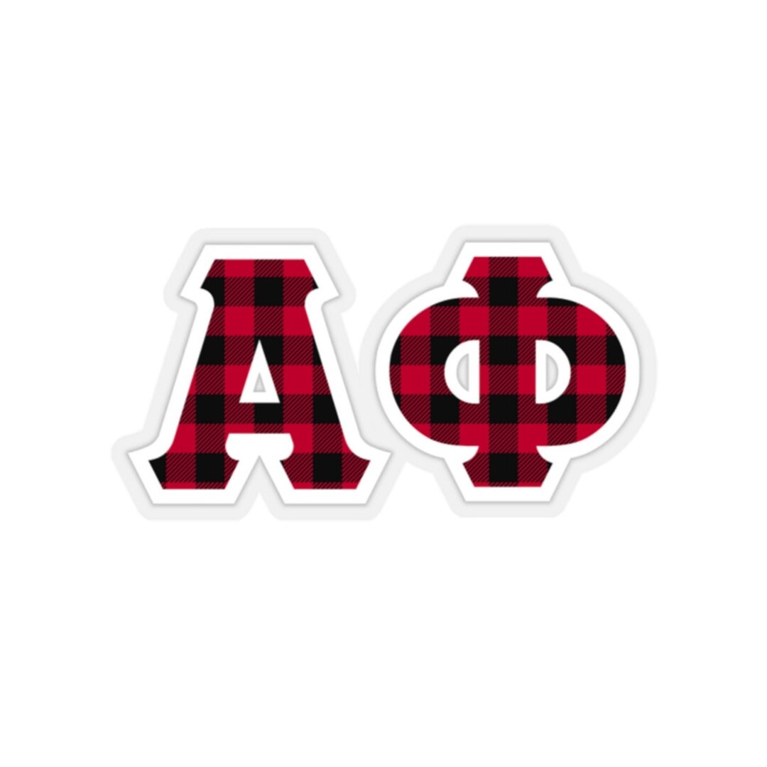 Alpha Phi Buffalo Plaid Letter Sticker - Etsy