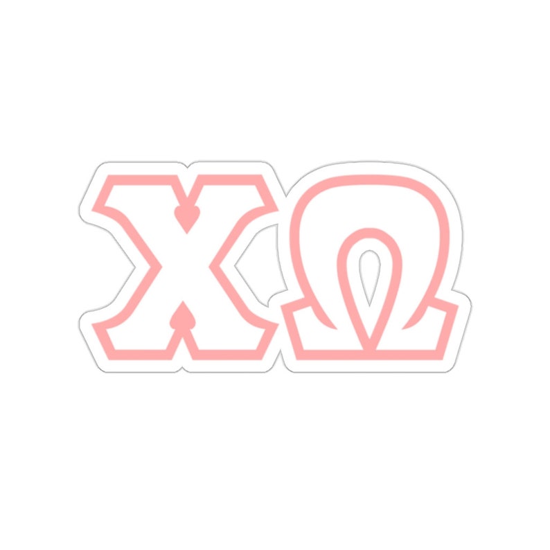 Chi Omega White With Pink Border Letter Sticker - Etsy