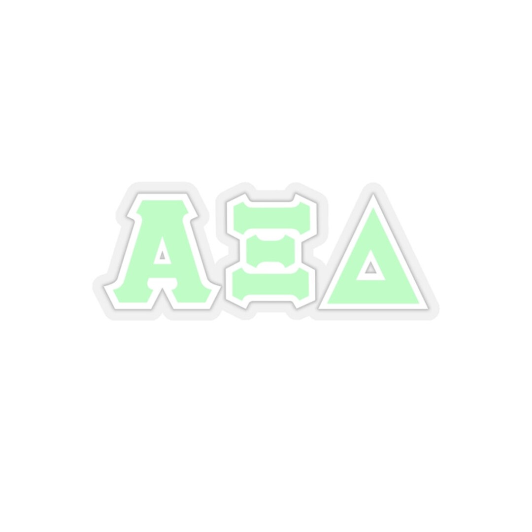 Alpha Xi Delta Mint and White Border Letter Sticker - Etsy