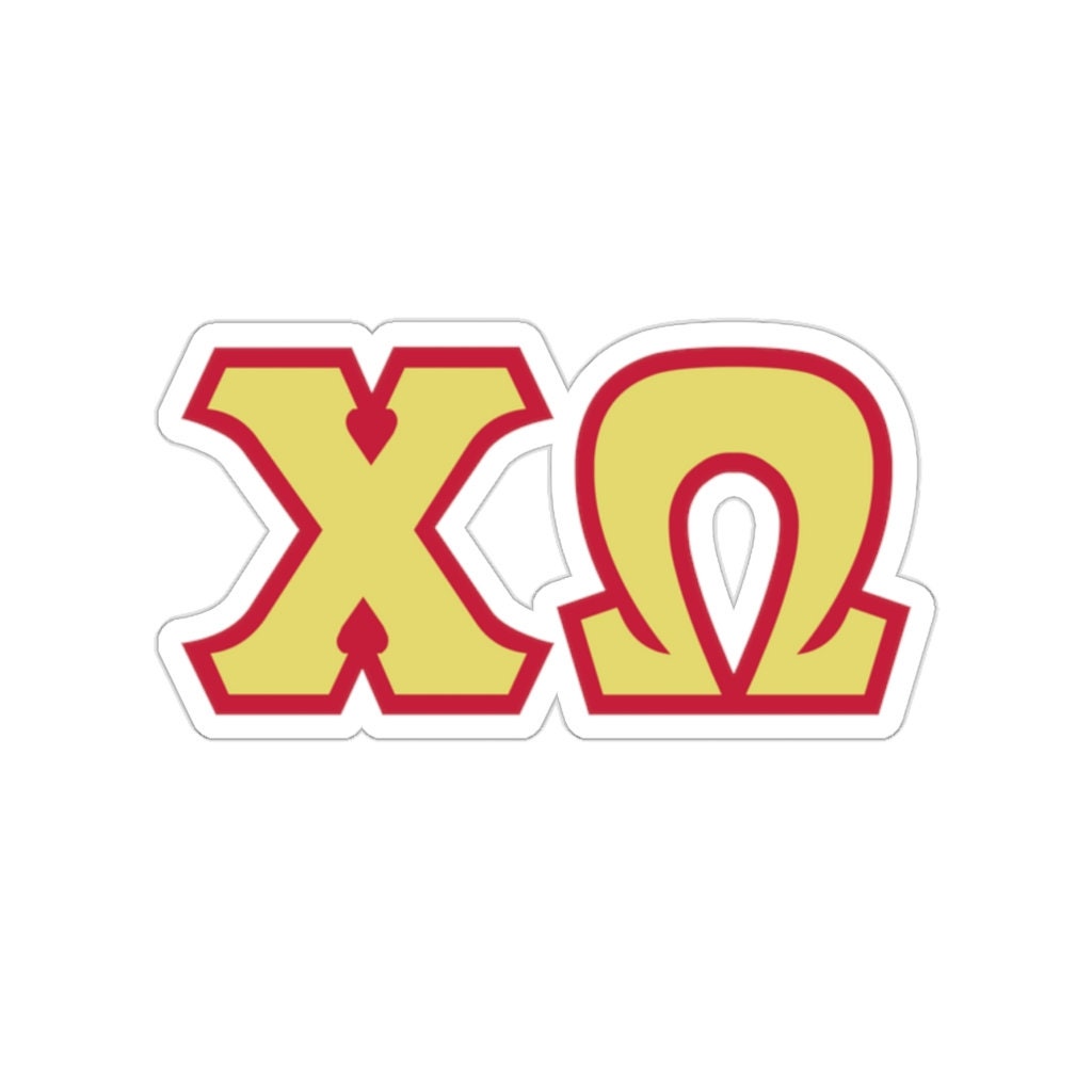 Chi Omega Straw With Cardinal Border Letter Sticker - Etsy