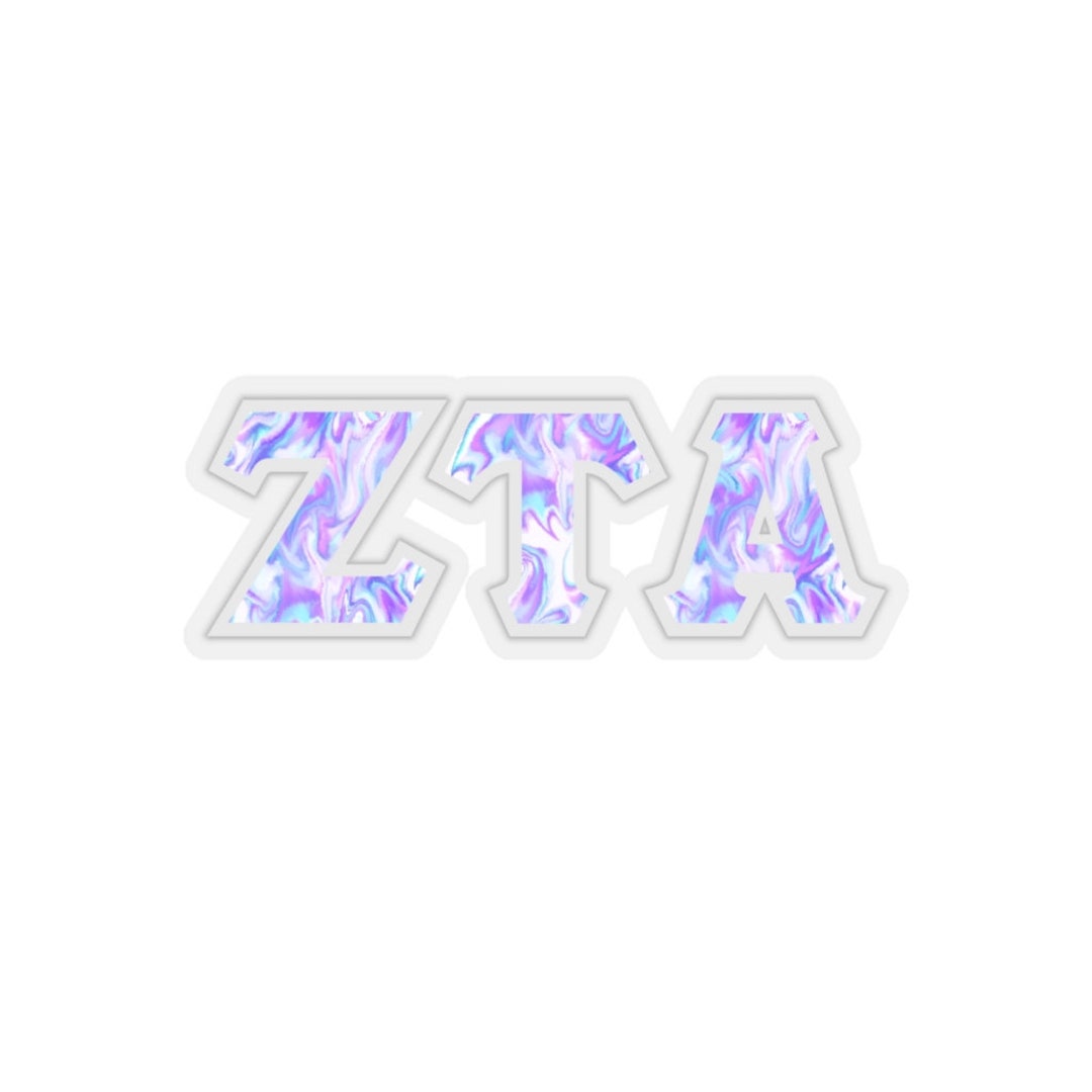 Zeta Tau Alpha Cotton Candy Tie-dye Pattern Letter Sticker - Etsy