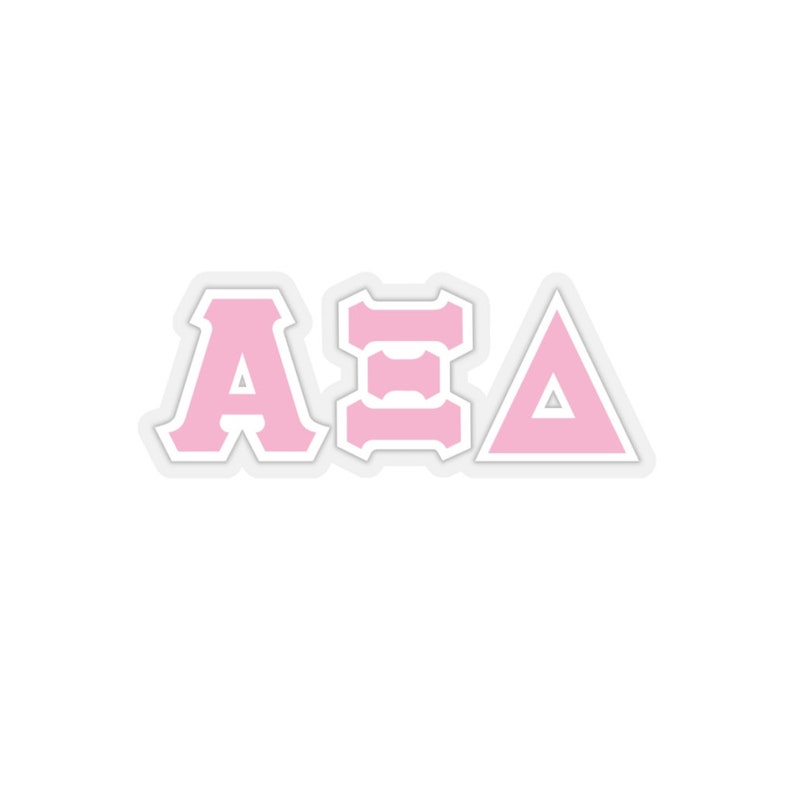 Alpha Xi Delta Pink Rose With White Border Letter Sticker - Etsy