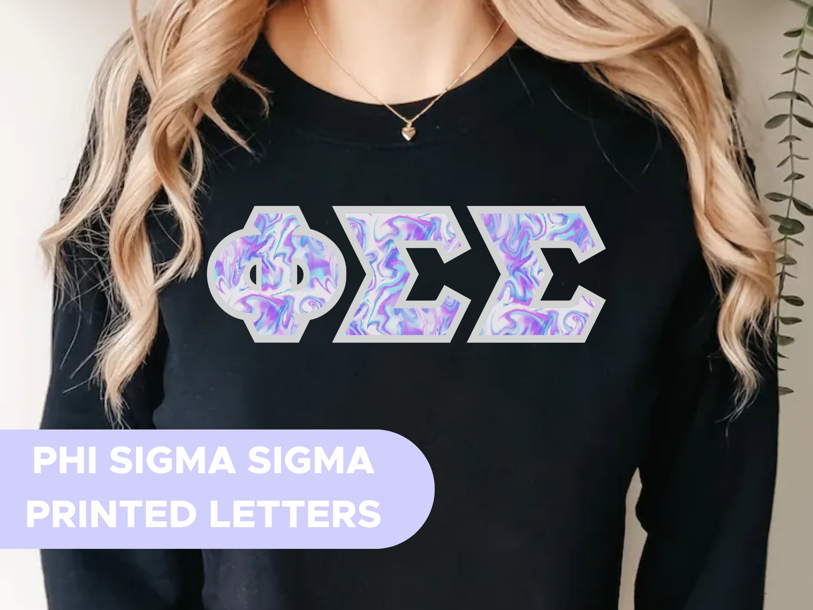 Phi Sigma Sigma Printed Sorority Letter Crewneck Sweatshirt - Etsy