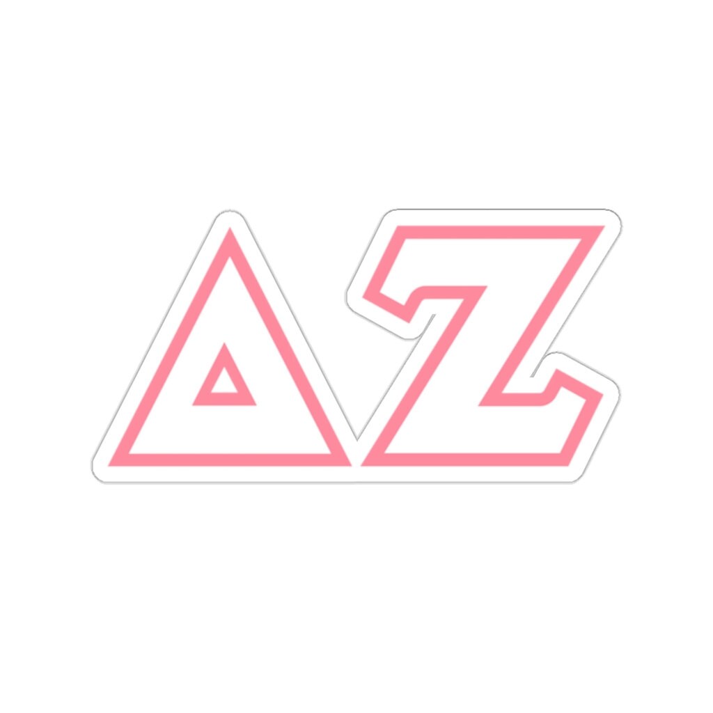 Delta Zeta White With Pink Border Letter Sticker - Etsy