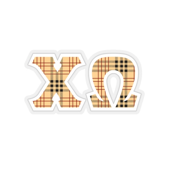 Chi Omega Nova Plaid Pattern Letter Sticker - Etsy