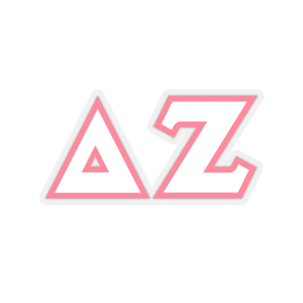 Delta Zeta White With Pink Border Letter Sticker - Etsy
