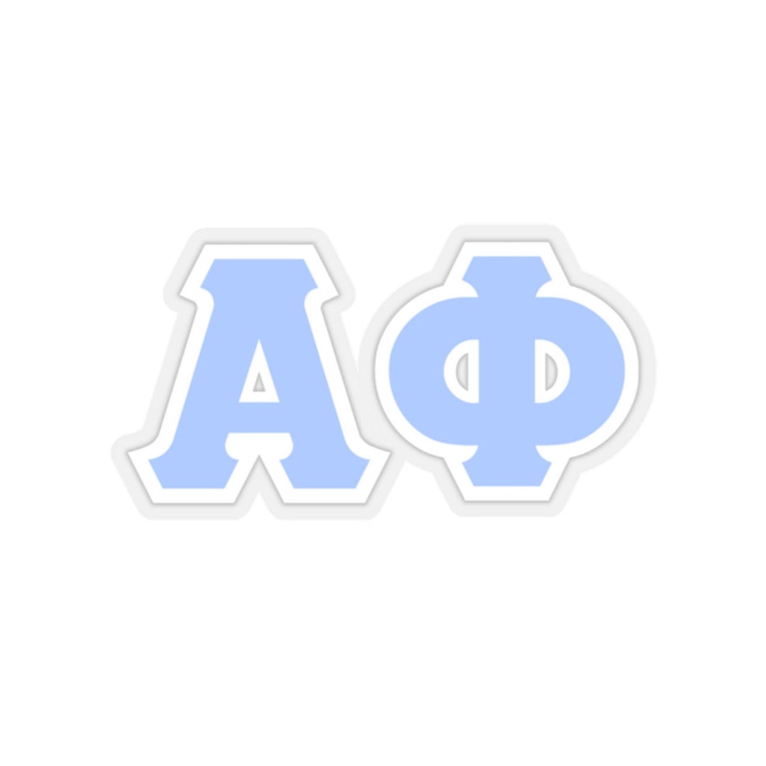 Alpha Phi Blue & White Border Letter Sticker - Etsy