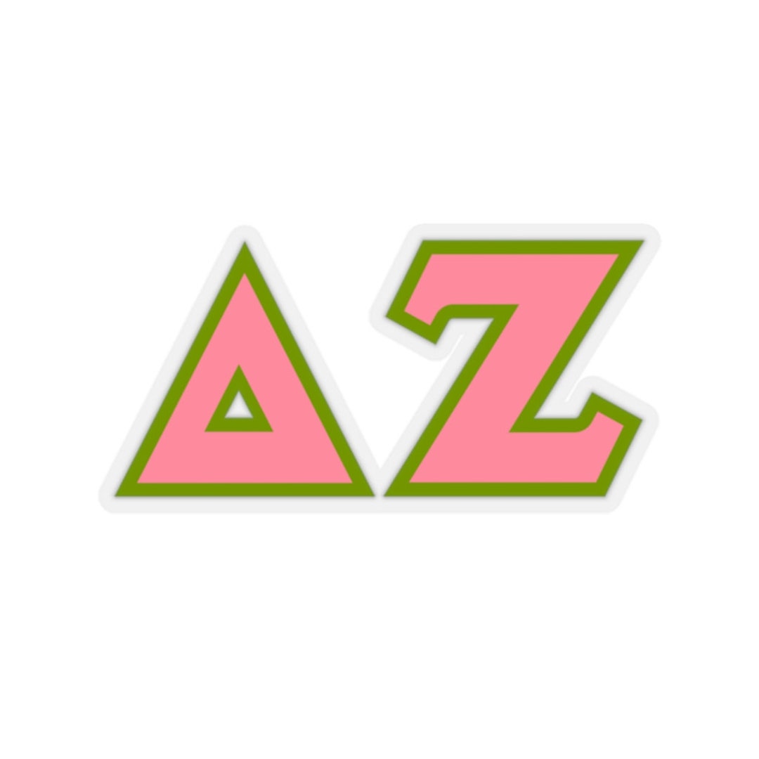 Delta Zeta Pink With Green Border Letter Sticker - Etsy