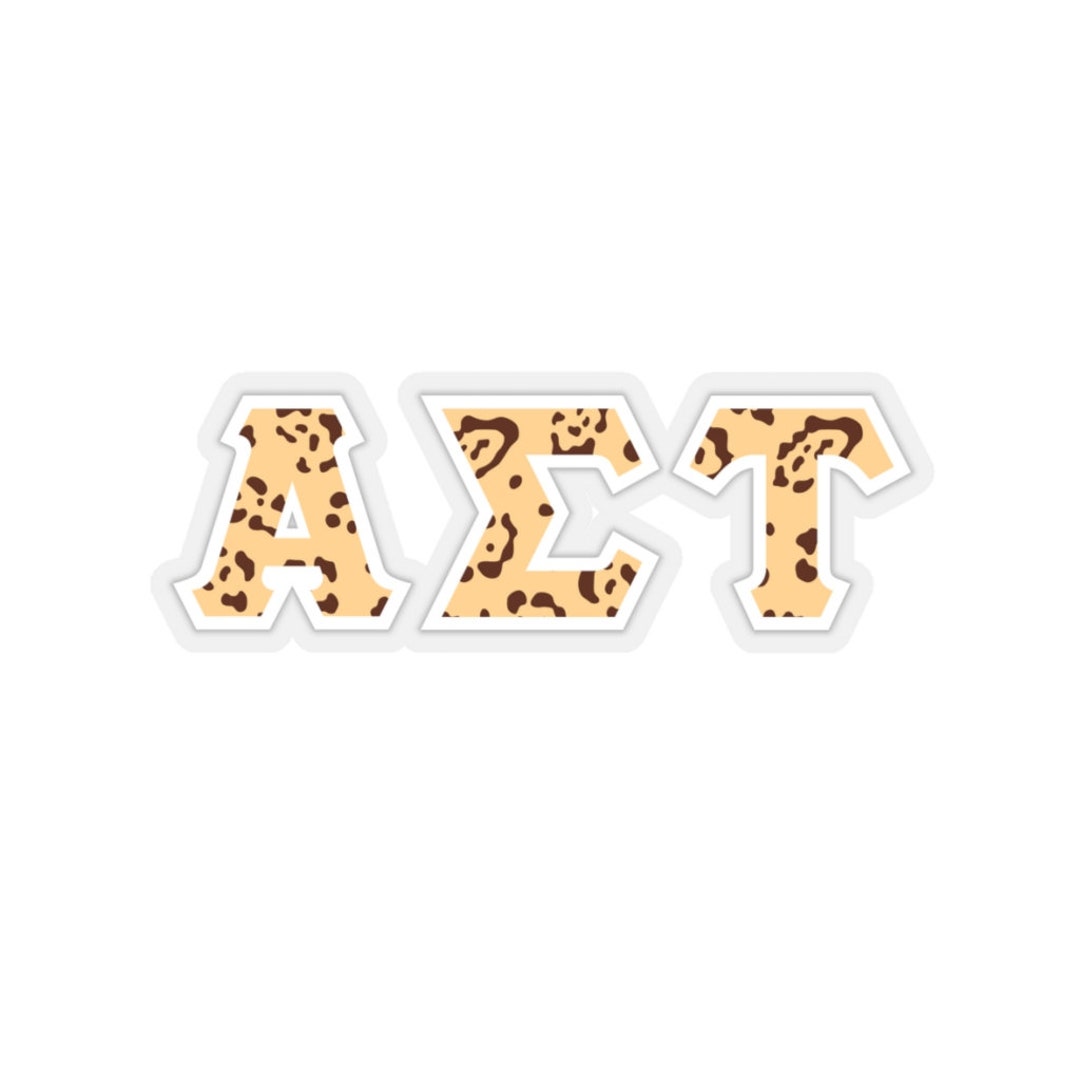 Alpha Sigma Tau Leopard Print Pattern Letter Sticker - Etsy