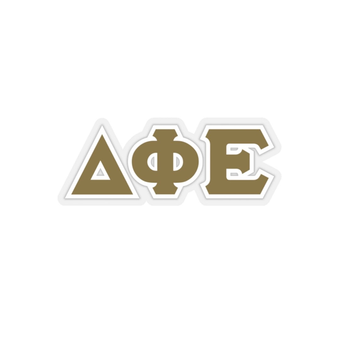 Delta Phi Epsilon Gold With White Border Letter Sticker - Etsy
