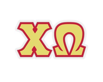 Chi Omega Pink With White Border Letter Sticker - Etsy