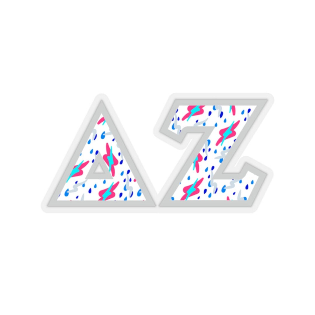 Delta Zeta Bayside White Pattern Letter Sticker - Etsy