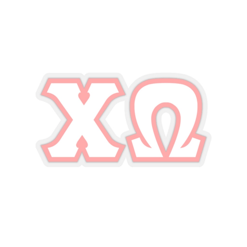 Chi Omega White With Pink Border Letter Sticker - Etsy