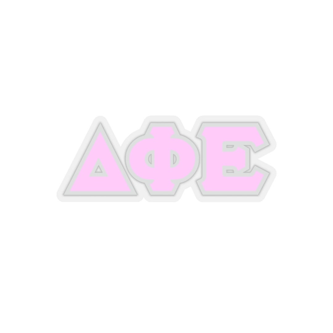 Delta Phi Epsilon Light Pink With Grey Border Letter Sticker - Etsy