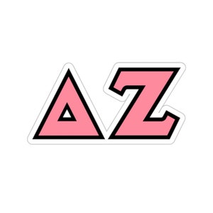 Delta Zeta Pink With Black Border Letter Sticker - Etsy