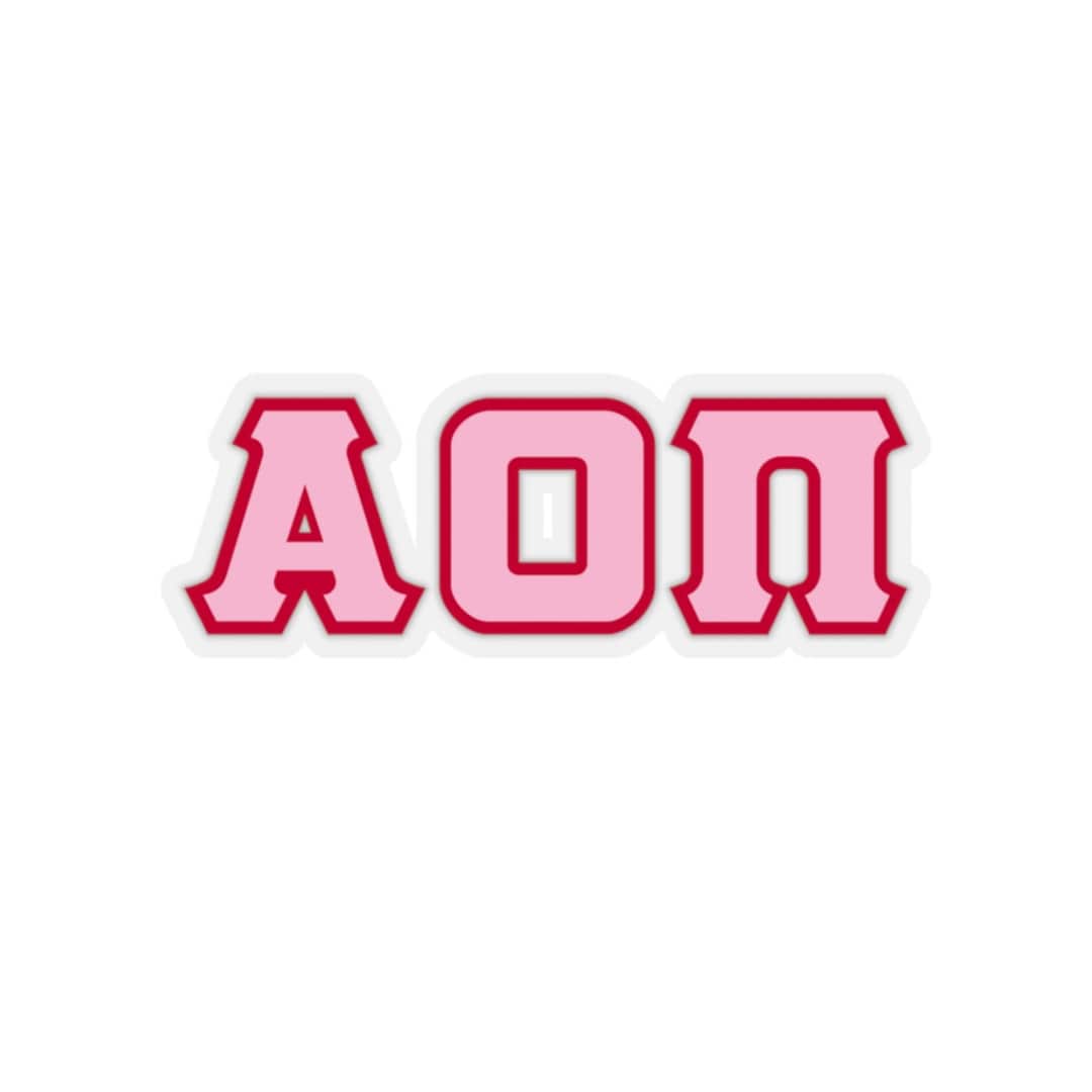 Alpha Omicron Pi Pink With Red Border Letter Sticker - Etsy