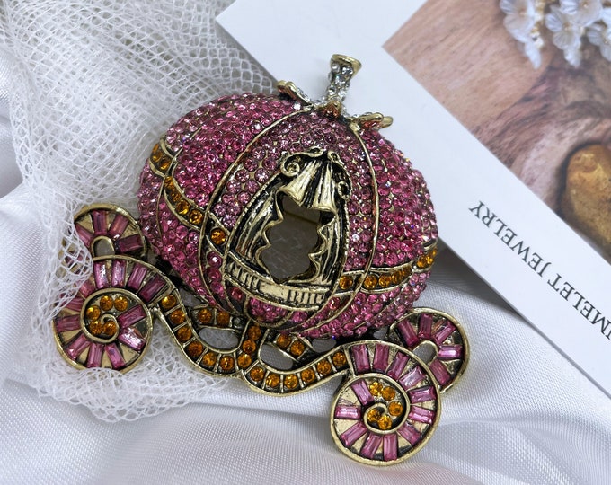 Pink Cinderella Coach Brooch - Etsy