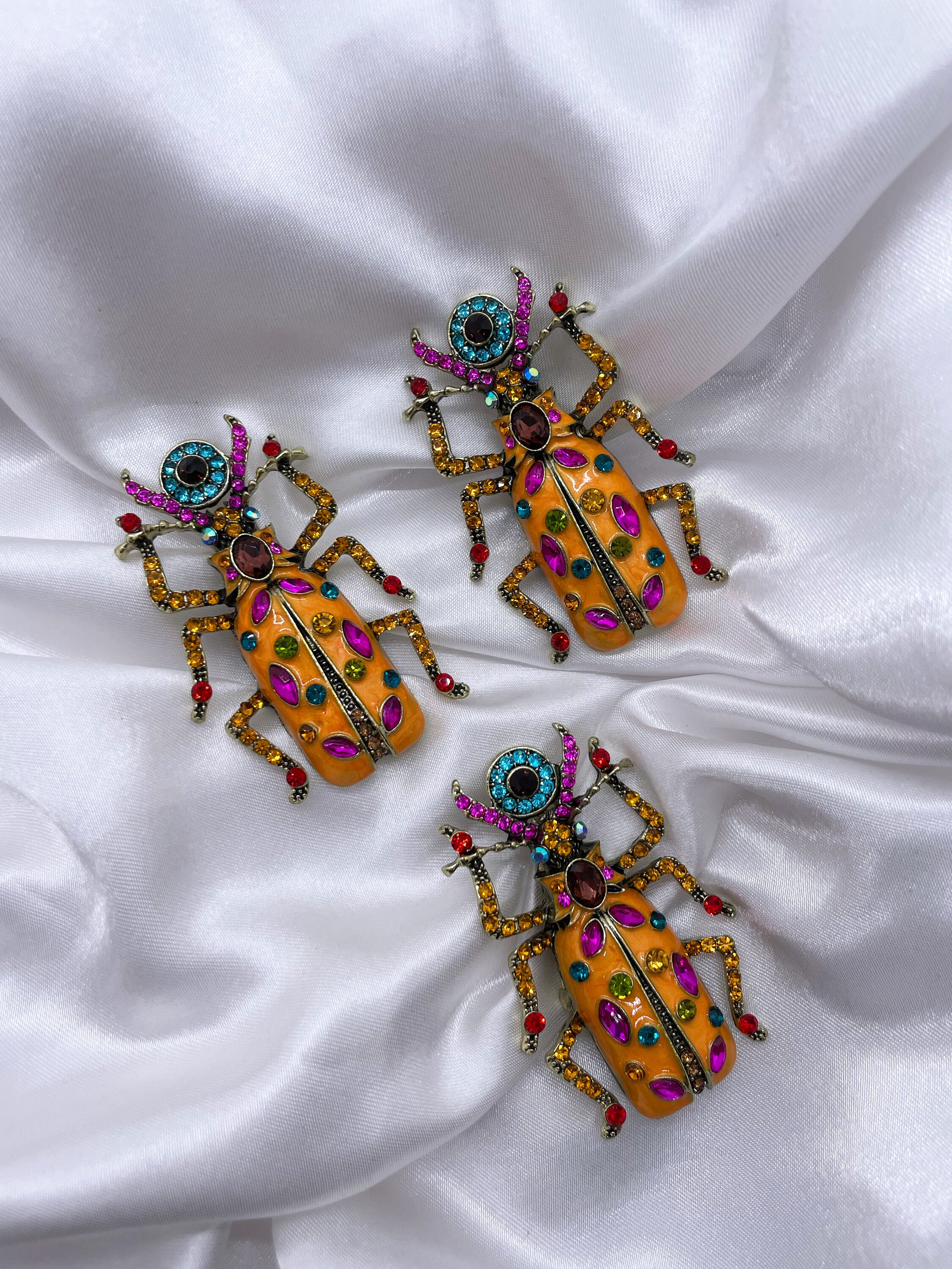 Orange Beetle Enamel Pin - Etsy