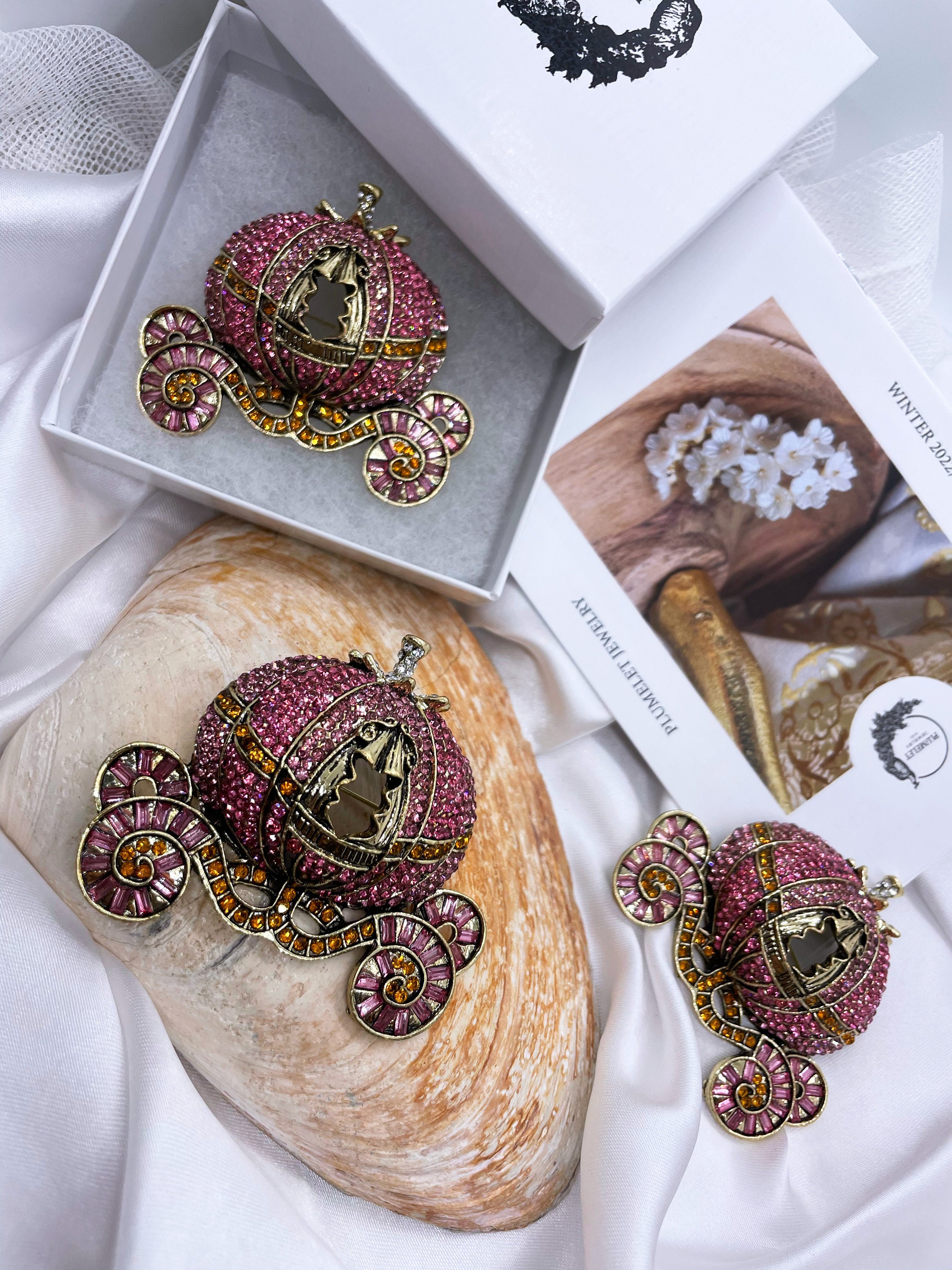 Pink Cinderella Coach Brooch - Etsy