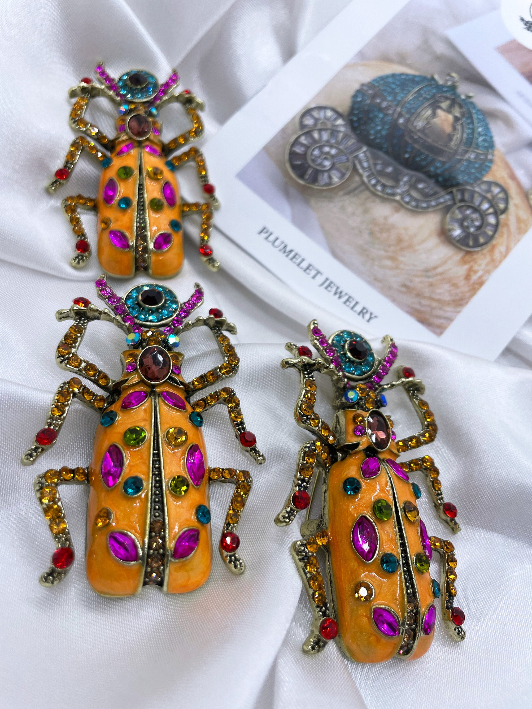 Orange Beetle Enamel Pin - Etsy
