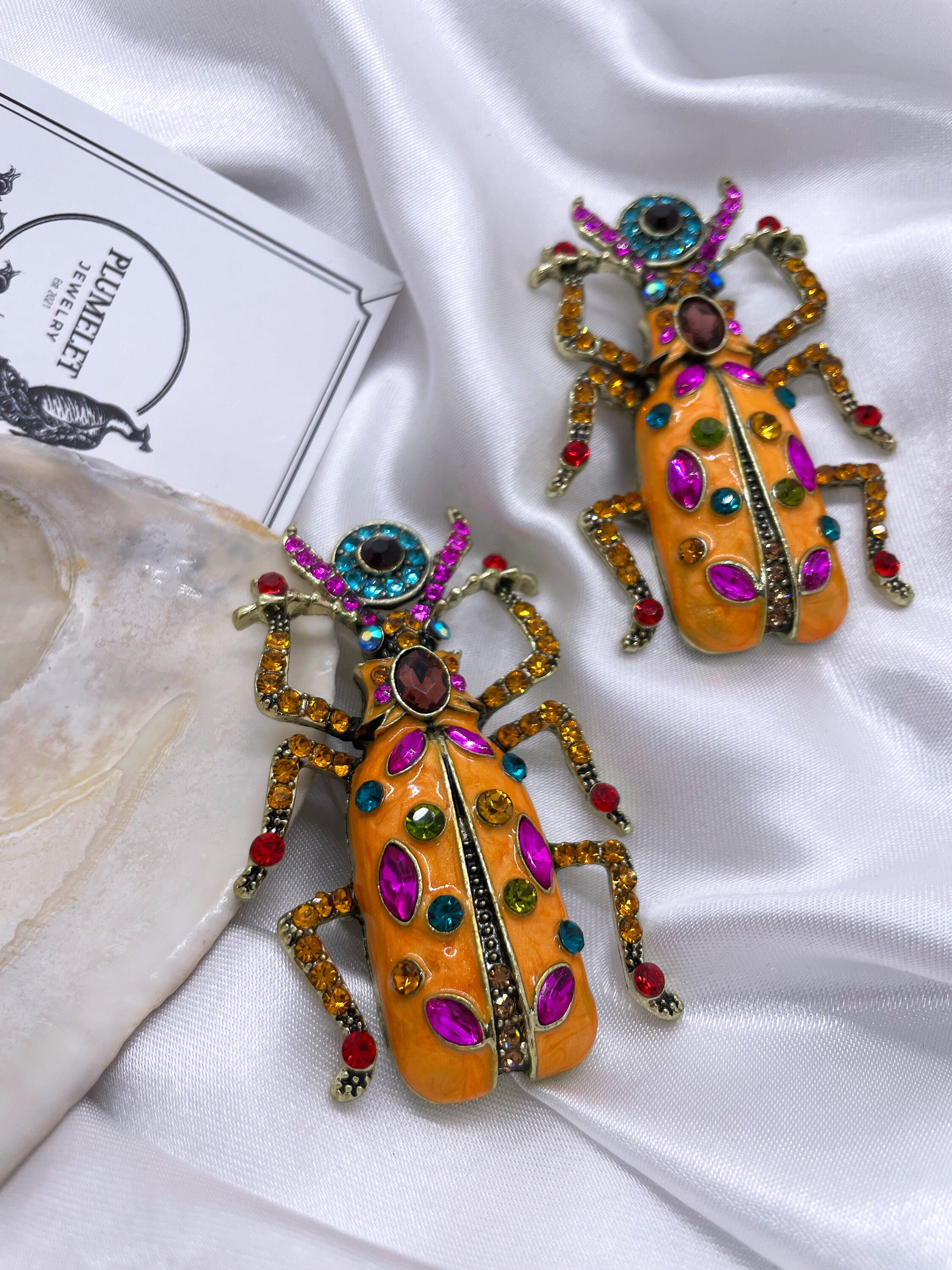 Orange Beetle Enamel Pin - Etsy
