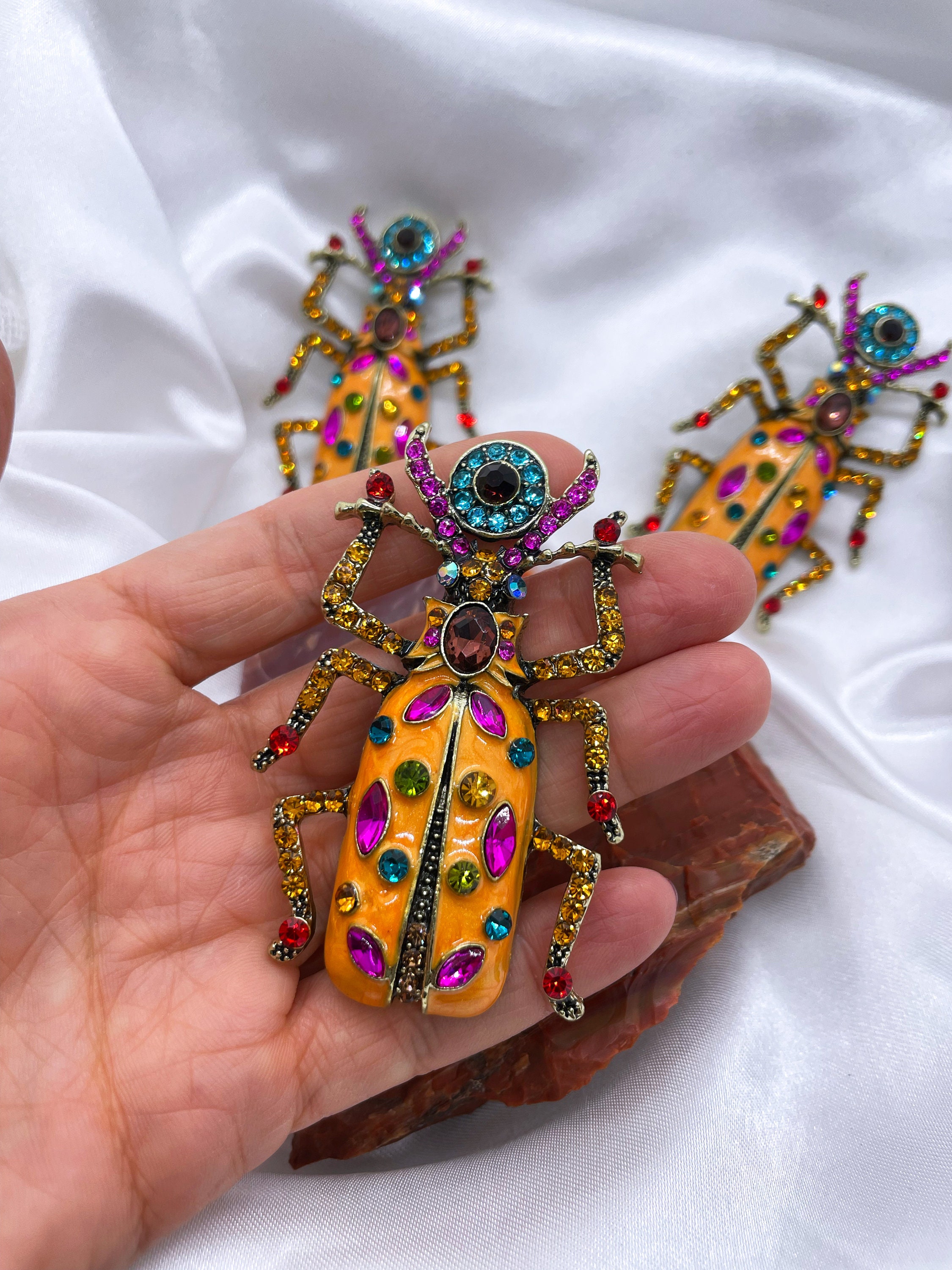 Orange Beetle Enamel Pin - Etsy