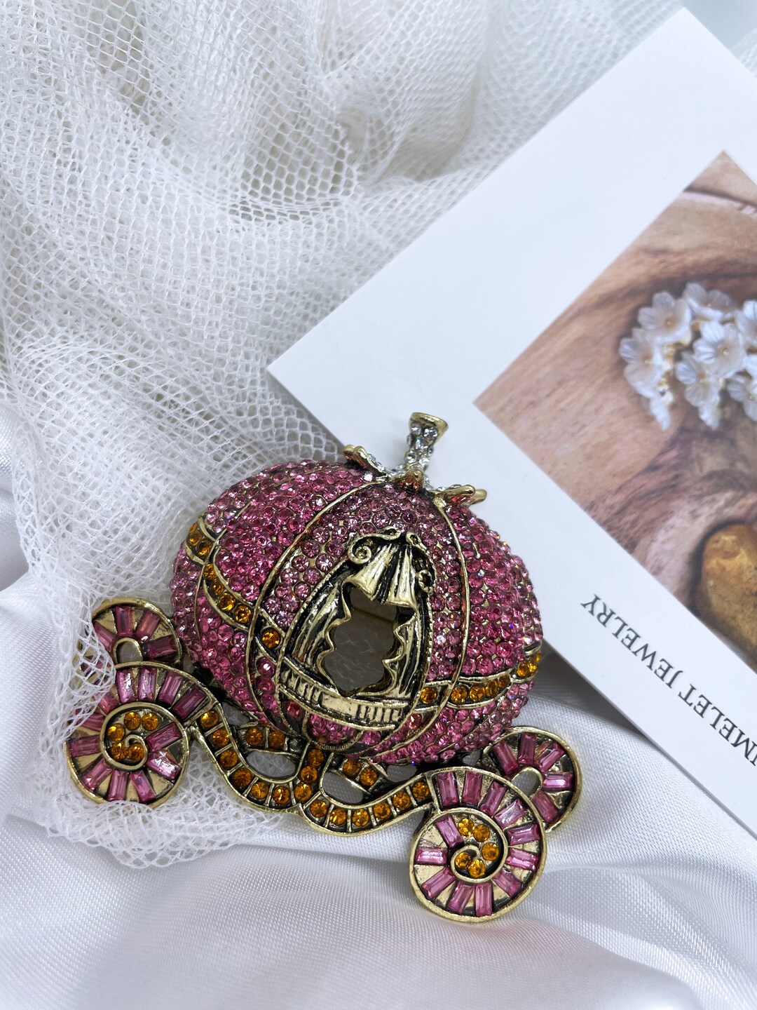 Pink Cinderella Coach Brooch - Etsy