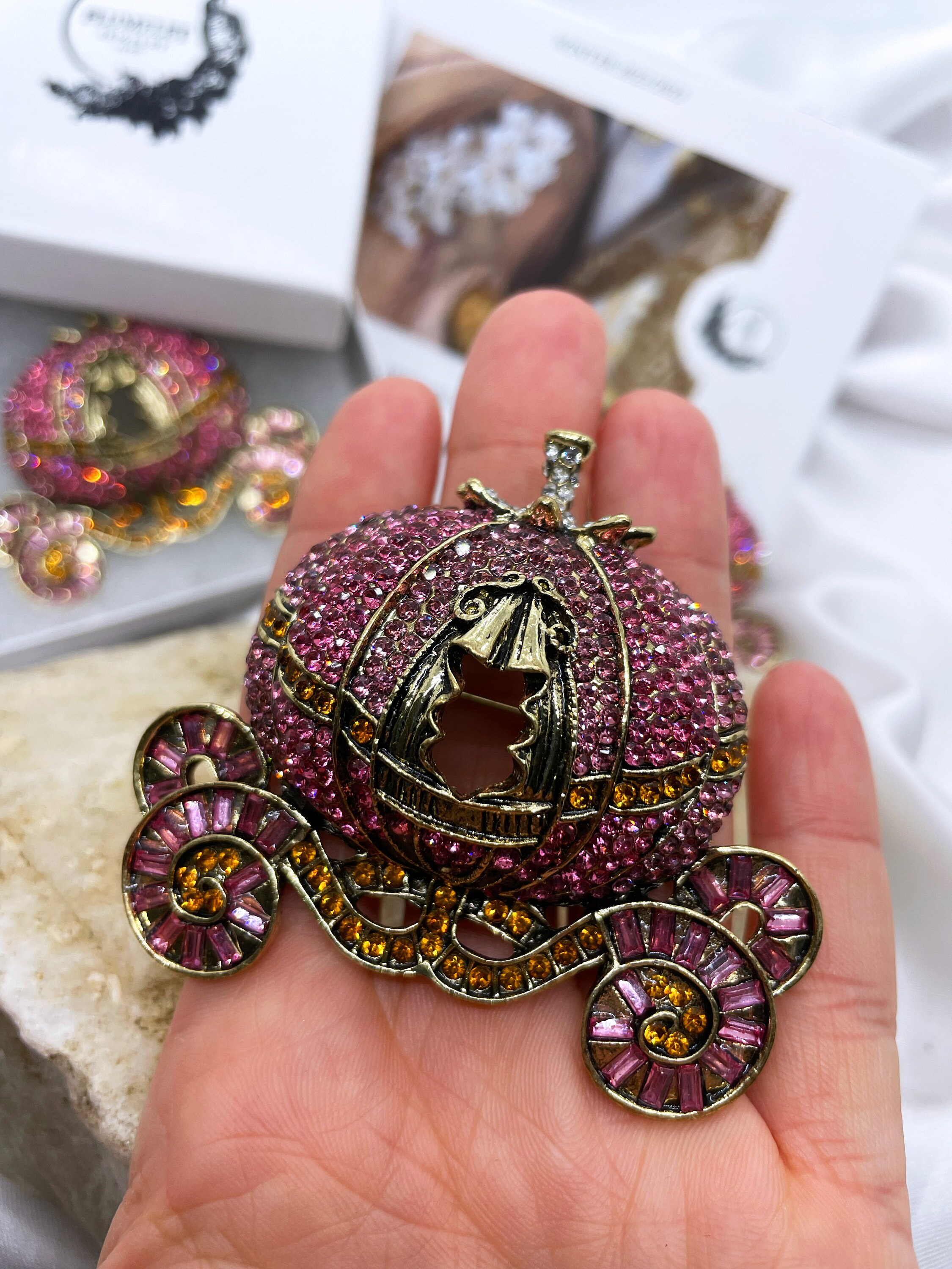 Pink Cinderella Coach Brooch - Etsy
