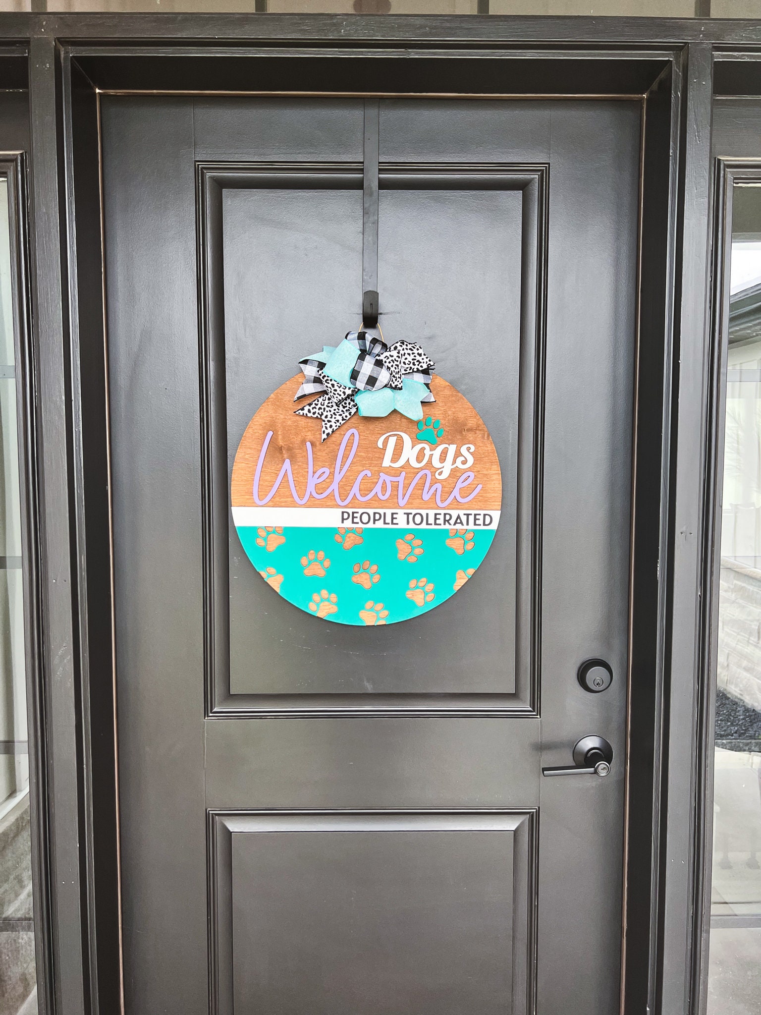 Laser Cut Front Door Welcome Sign 3D Door Hang Dog Front - Etsy