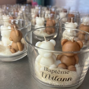 Bougies Baptêmes ourson .bougie baptême , bougie personnalisé,bougie ...