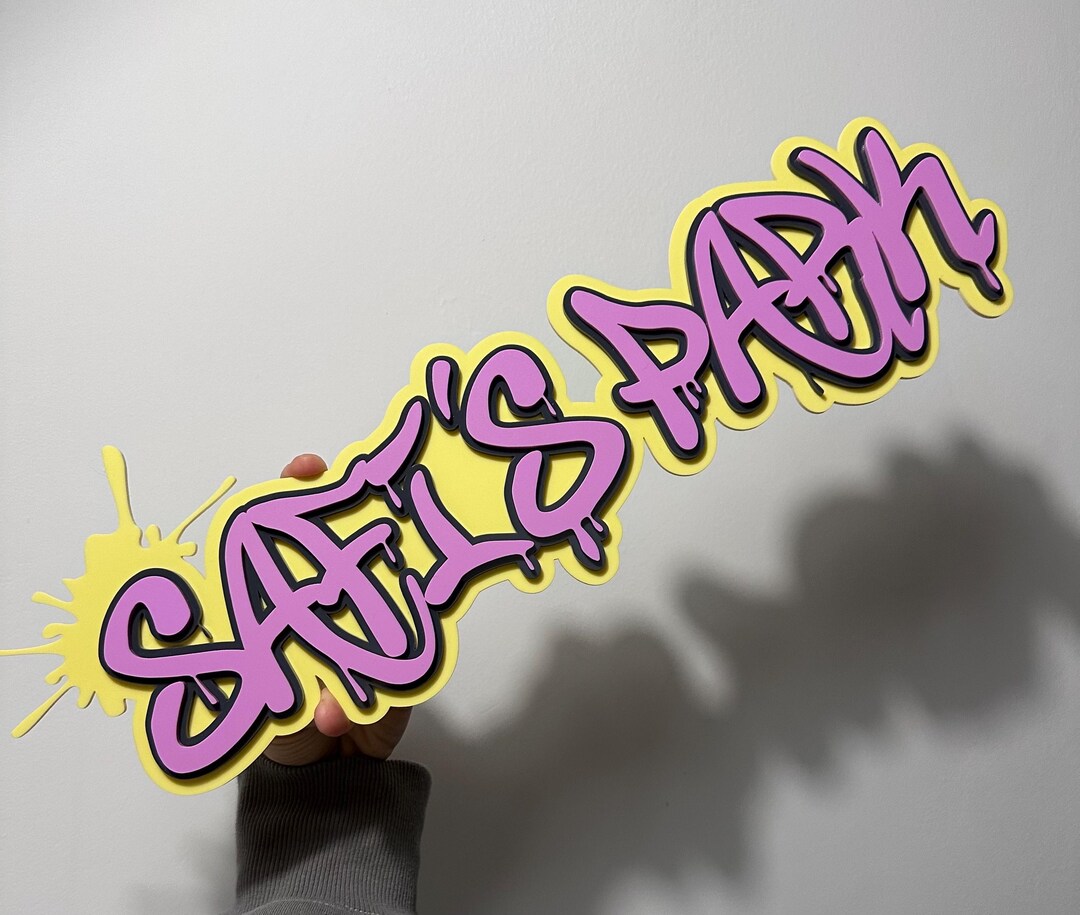 Graffiti Name Sign Triple Layer Signage Personalised Wall Decor ...