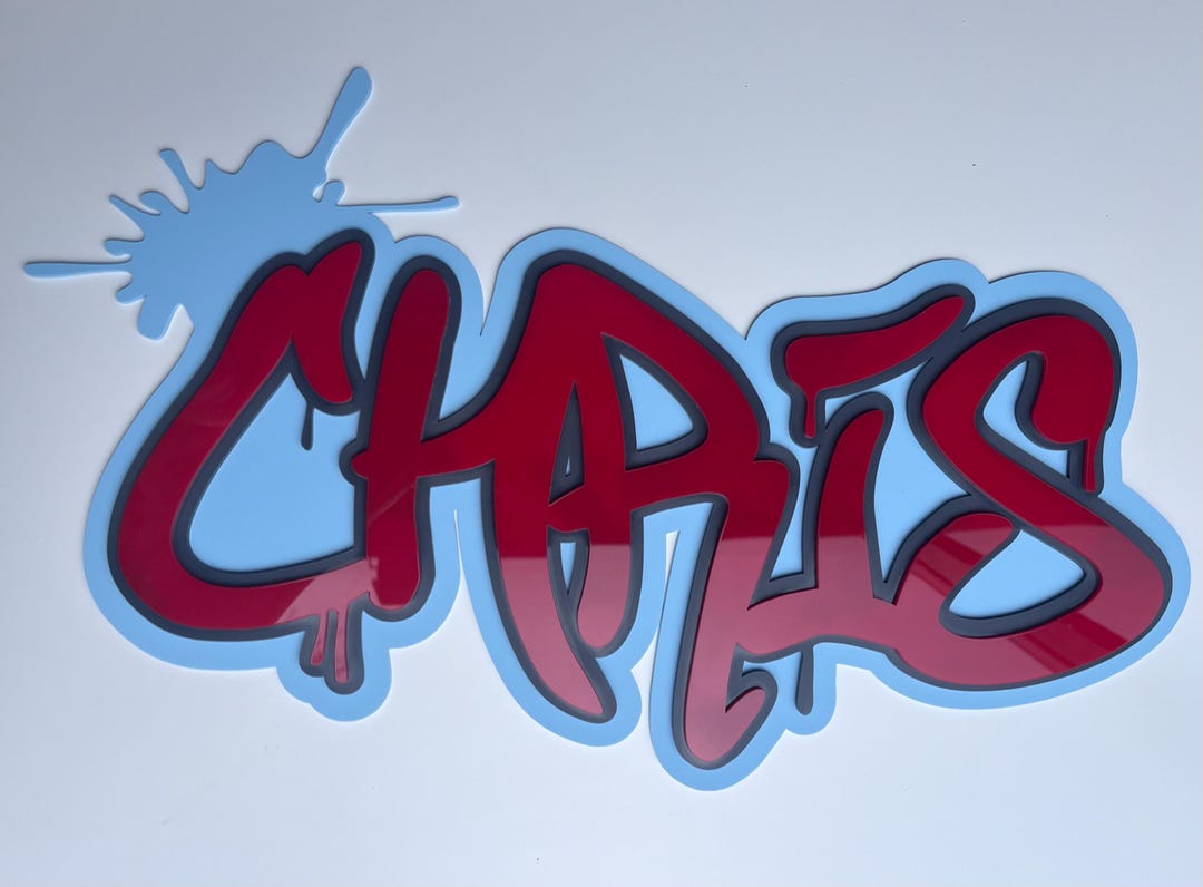 Graffiti Name Sign Triple Layer Signage Personalised Wall Decor ...