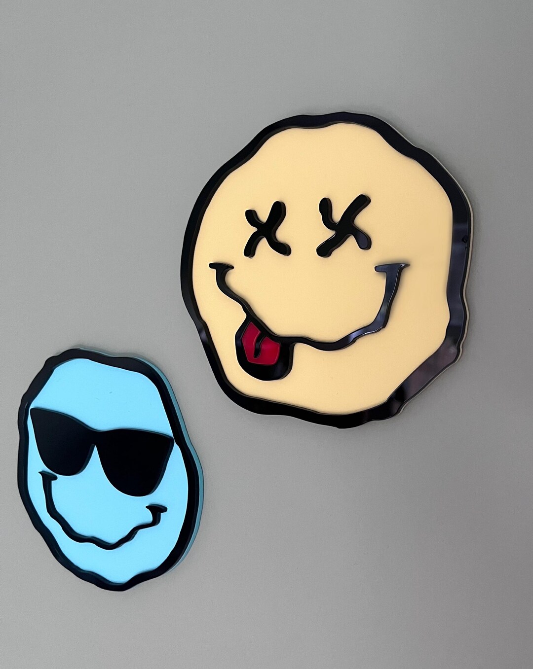 Wobbly Smiley Face Decor, Kids Emoji Wall Decoration, Nursery Colourful ...