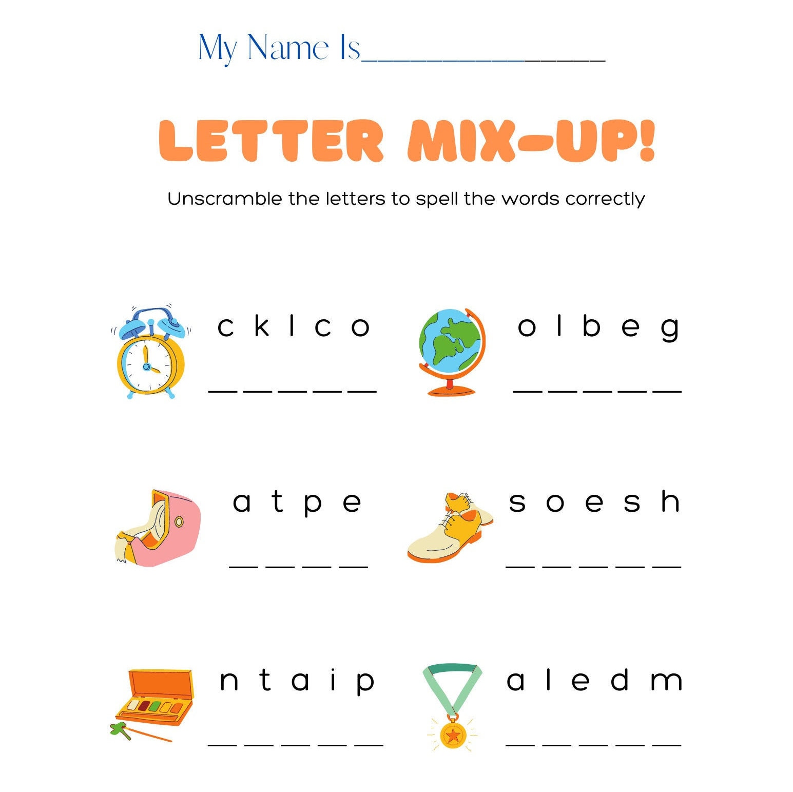 Fun Word Scramble Digital Worksheet for Children! - Etsy