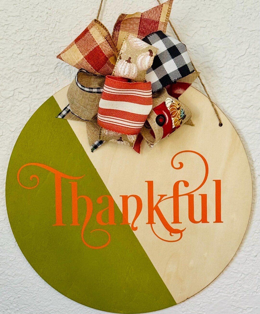 Thankful Door Hanger, Thanksgiving Door Hanger, Home Decor, Wood Door ...