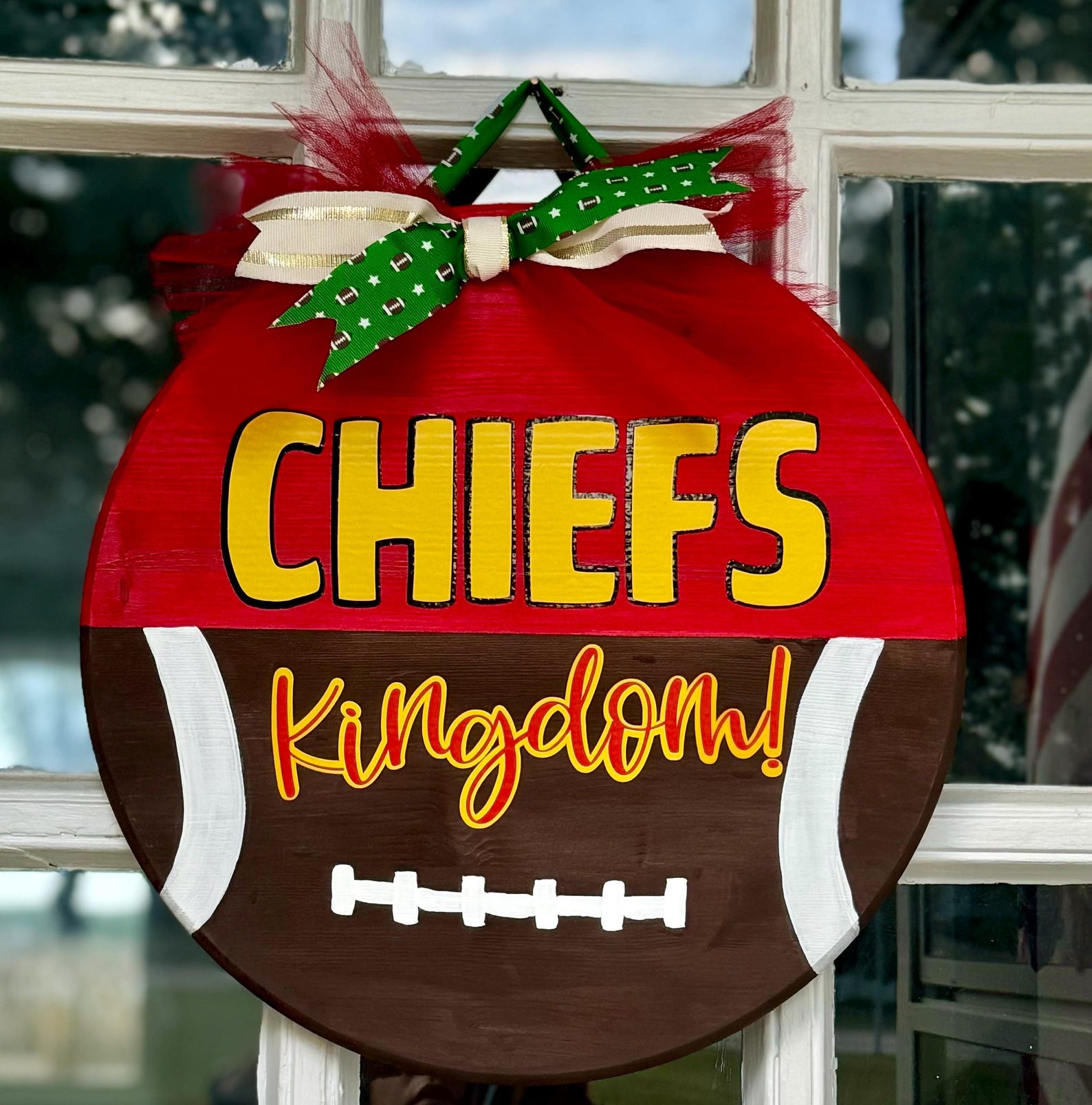 Chiefs Football Team Sign: Handcrafted Wood Door Hanger - Etsy