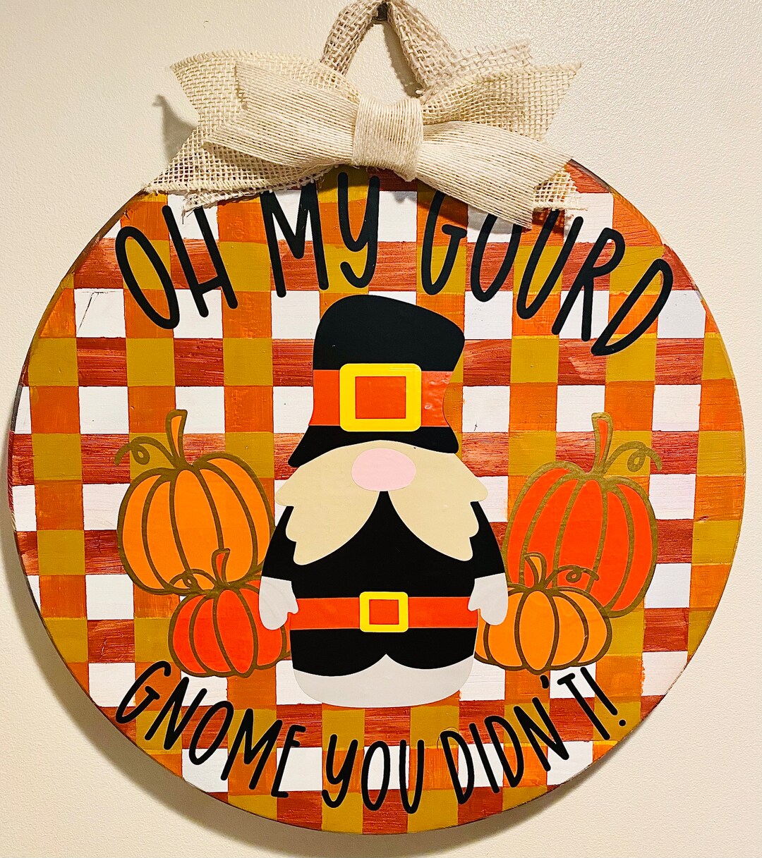 Fall Gnome Sign, Gnome Home Decor, Wood Door Hanger - Etsy