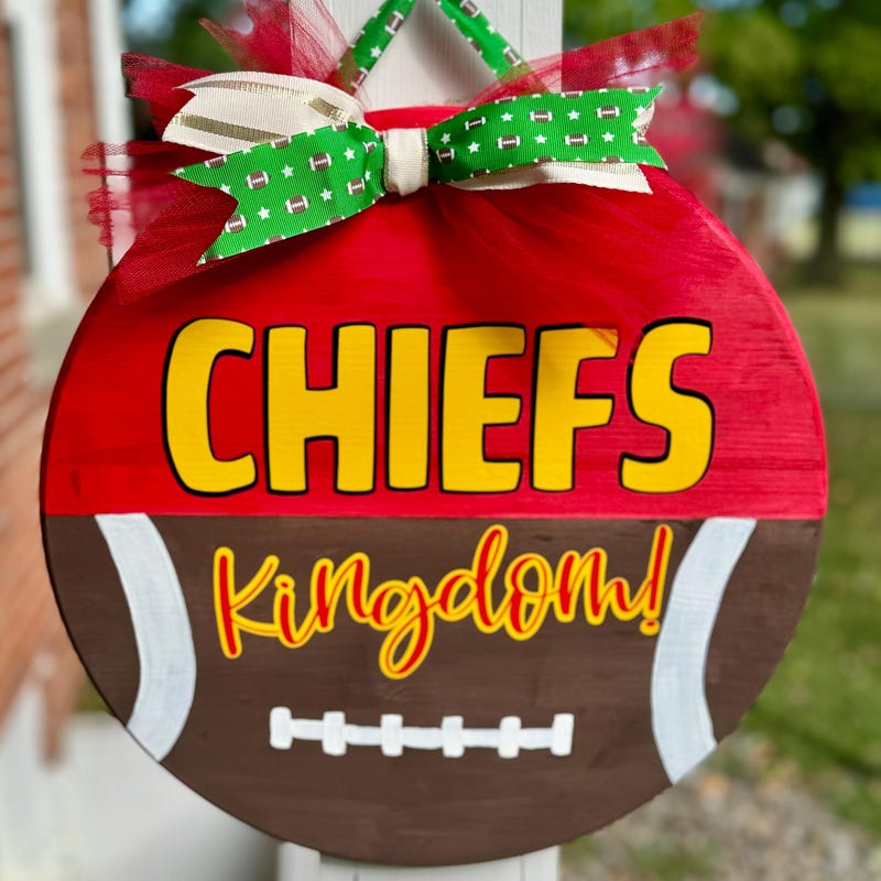 Round Wood Kc Chiefs Sign - Etsy