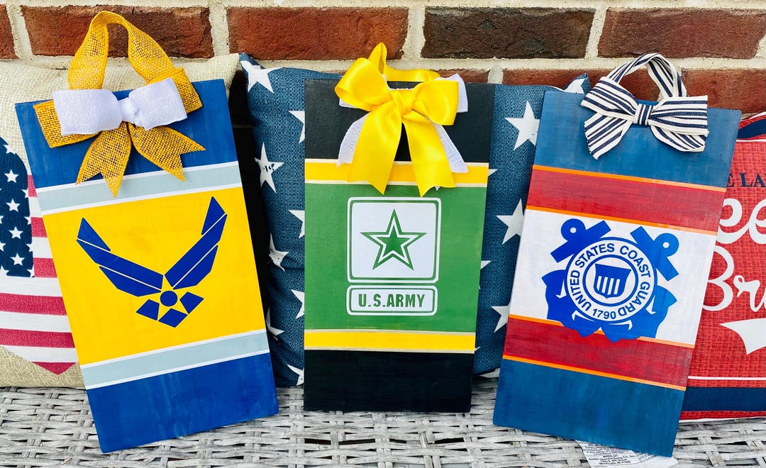 Hand Painted Military Plank Sign: U.S. Army, Air Force, Coast Guard - Etsy