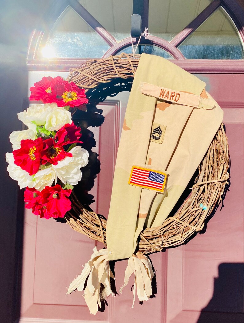 Military Wreath Camouflage Uniform Army Flower Wreath - Etsy