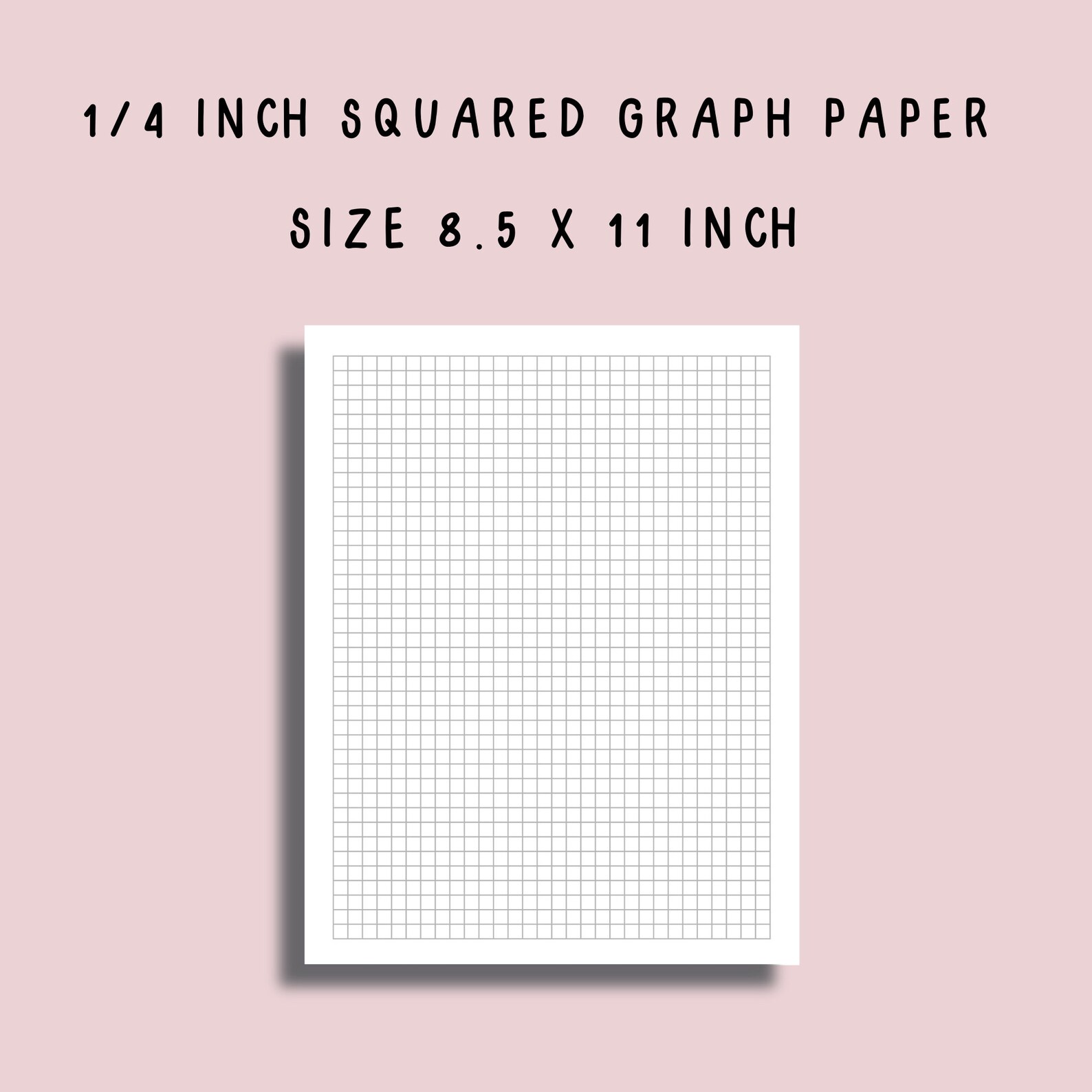 8 5 X 11 Inch 1 4 Inch Graph Paper Four By Four Quad Ruled Etsy