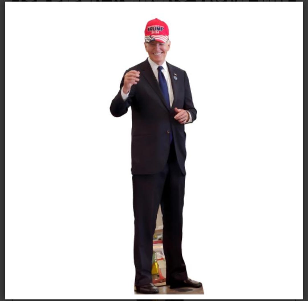Joe Biden Wearing Trump Hat Life Size Cardboard Cutout - Etsy