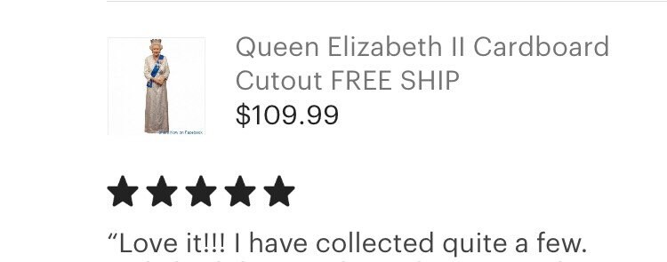 Queen Elizabeth II Cardboard Cutout FREE SHIP proudly Made in the U.S.A ...