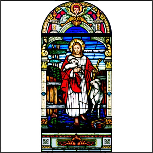 Stained Glass Jesus Good Shepherd - Etsy