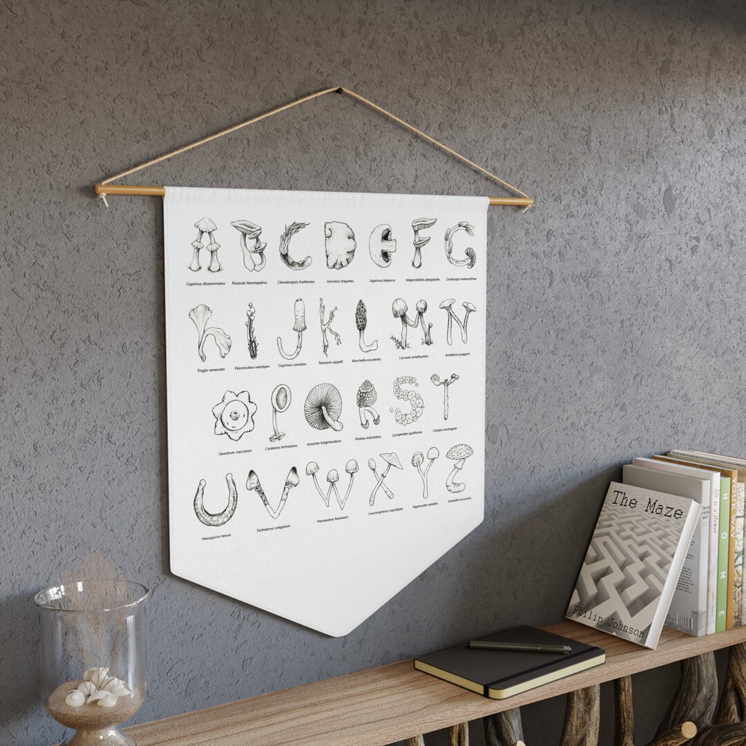 Mushroom Alphabet Pennant - Etsy